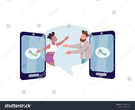 Communication Flat Concept Vector Illustration Man Stock Vector Royalty Free 1750831331