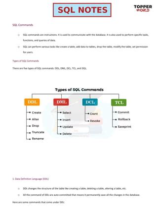 SQL Notes PDF