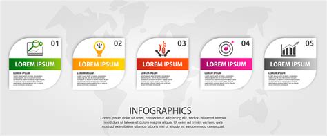 현대 벡터 일러스트 레이 션 3d 5 요소와 인포 그래픽 둥근된 모서리와 사각형의 템플릿 다이어그램 5 단계 웹 디자인 프레 젠 테이 션 비즈니스를 위한 단계적으로 0명에