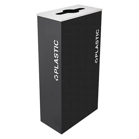 Tough Guy 17 Gal Rectangular Recycling Bin Open Top Black Steel 1