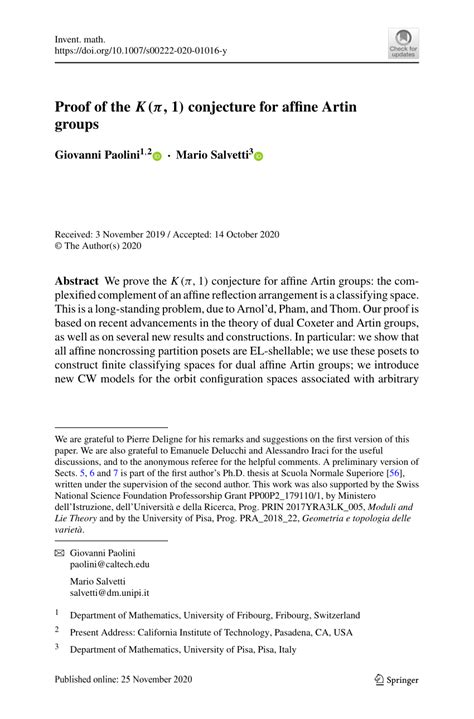 Pdf Proof Of The Kπ1 Conjecture For Affine Artin Groups