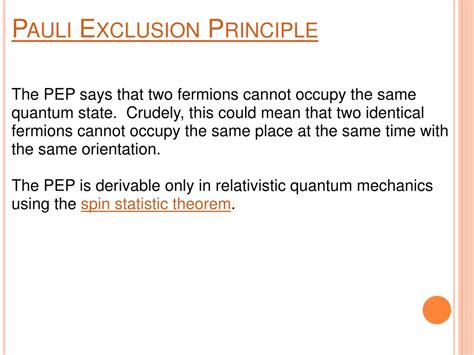 PPT Pauli Exclusion Principle PowerPoint Presentation Free Download ID