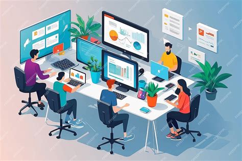Premium Ai Image Design A Collaborative Digital Workspace With Multiple Devices