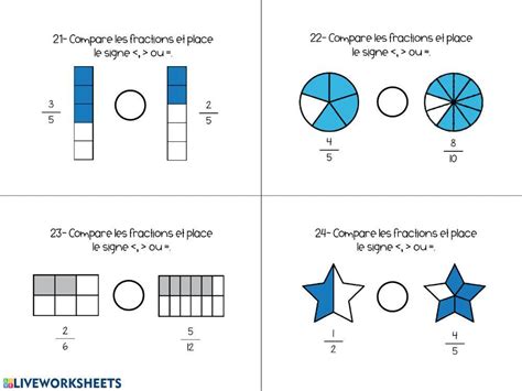 Comparer Les Fractions Online Exercise For Live Worksheets