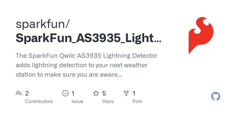 GitHub Sparkfun SparkFun AS3935 Lightning Detector The SparkFun