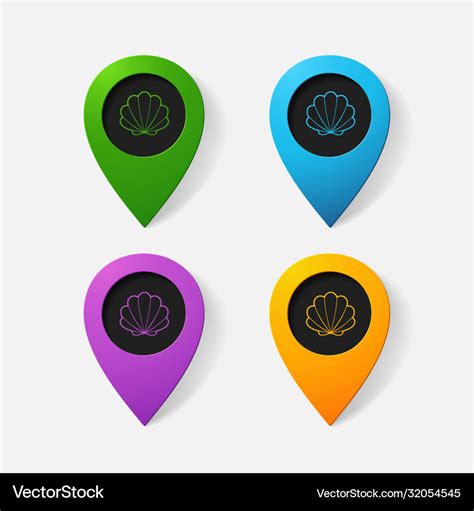 Realistic Color Pointer Shell Royalty Free Vector Image