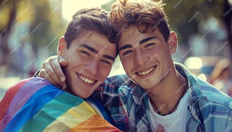 Premium Photo Portrait Of A Gay Couple Outdoors