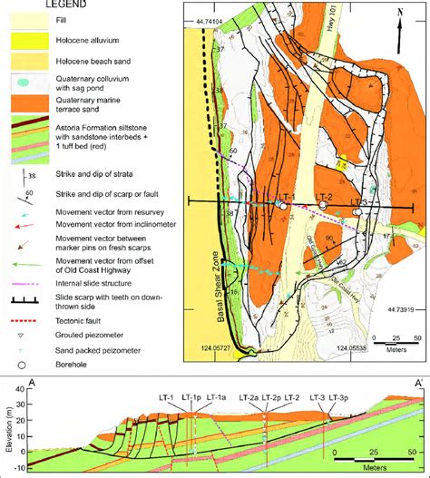 Geologic Map And Cross Section Topographic Contours Are At Intervals