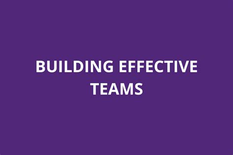 Building Effective Teams Id