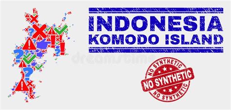 Collage Of Komodo Island Map Mosaic En Scratched No Synthetic Watermark