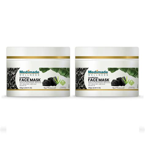 Medimade Activated Charcoal Face Mask 250 Gm X 2 Pack Of 2