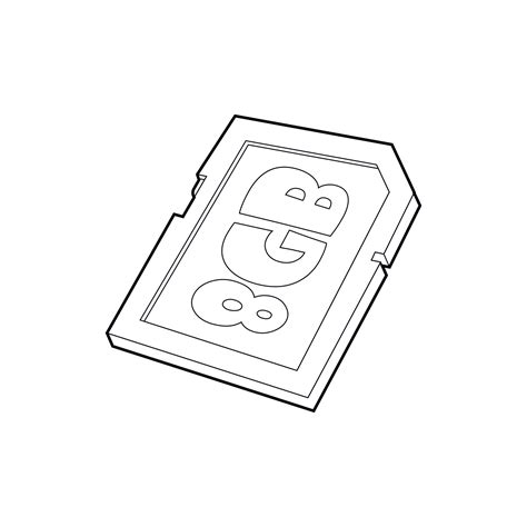 Memory Card 8 Gb Icon Outline Style 14487329 Vector Art At Vecteezy