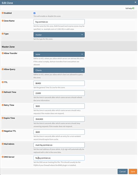 Bincormier Post Opnsense Bind Plugin Configuration