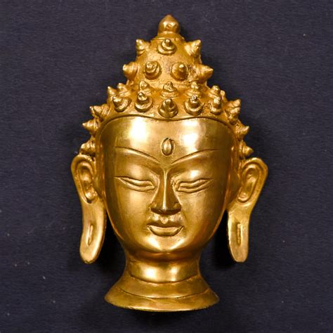 Brass Buddha Face Wall Hanging 6 Inches Vedansh Craft