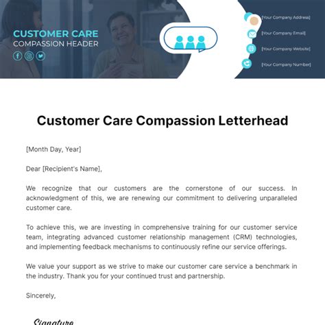 Free Customer Care Compassion Letterhead Template To Edit Online