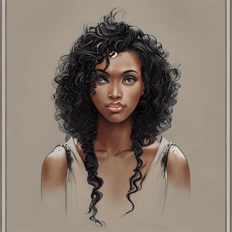 Beautiful African American Fair Skinned Melanin Girl Long Curly Black