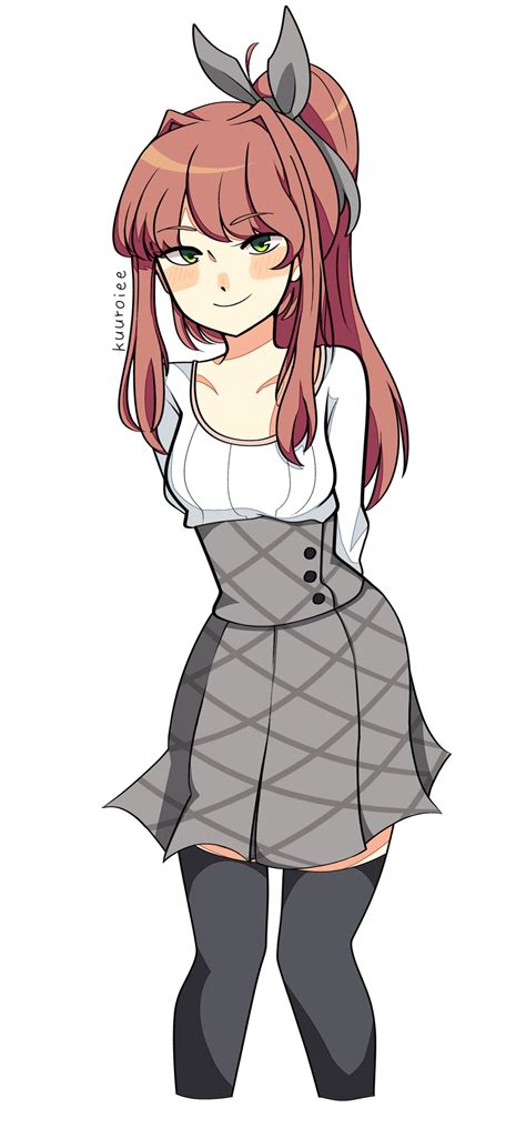 Monika Is Wearing Casual Clothes For You~ Yay~ 💚💚💚 By Kuuroiee On Deviantart Rddlc