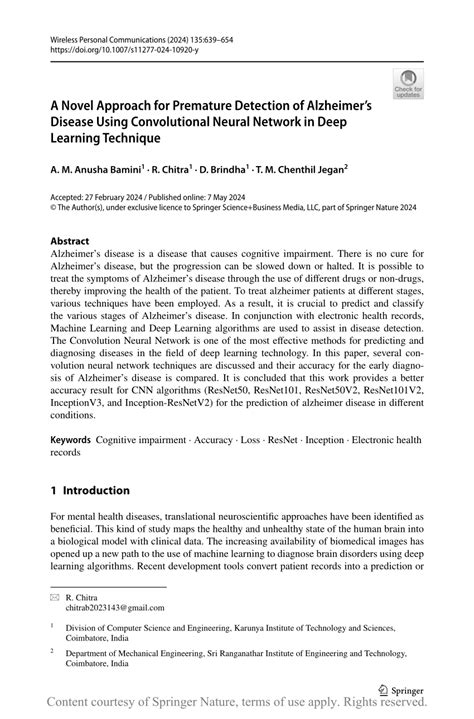 A Novel Approach For Premature Detection Of Alzheimers Disease Using Convolutional Neural