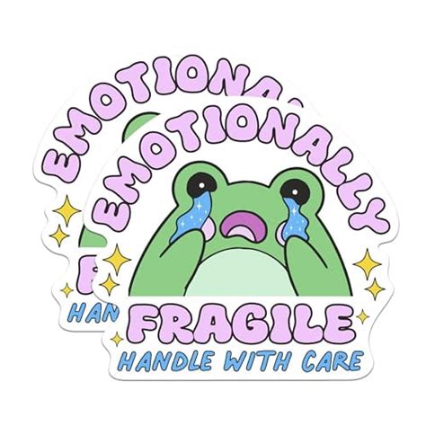 2 Pack Emotionally Fragile Handle With Care Stickers Funny Gen Z