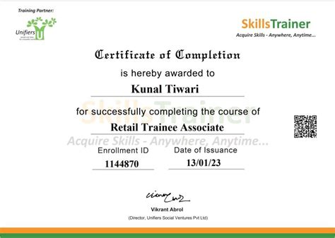 Kunal Tiwari On Linkedin Completed The Retail Trainee Associate Course