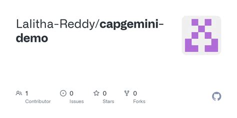 Github Lalitha Reddycapgemini Demo