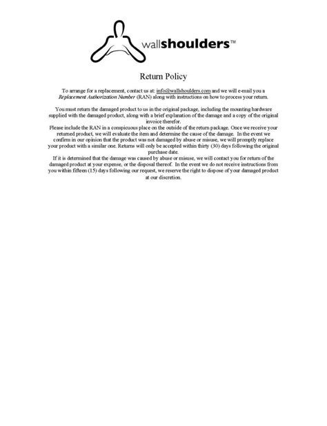 Return Policy