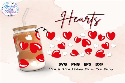 Libbey Glass 16oz 20oz Hearts Svg Graphic By Specialartdigitaldesigns