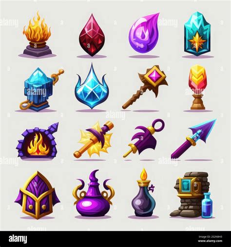 Interface Rpg 2d Game Icons Ai Generated Object Effect Gem Gui Element Symbol Interface Rpg