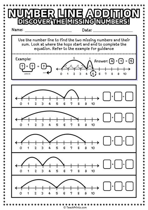 Number Line Addition Worksheets Free Teach Prints