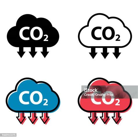 Co2 세트 구름 아이콘 깨끗한 글로벌 배출 환경 에코 디자인 기호 벡터 일러스트 레이 션 감소 감소에 대한 스톡 벡터 아트 및 기타 이미지 Istock