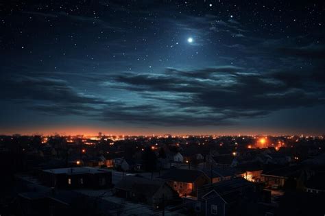 Premium Photo Light Pollution Glare In The Night Sky