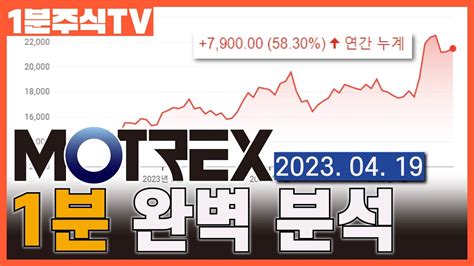 모트렉스 주가전망 1분 완벽 분석 Youtube
