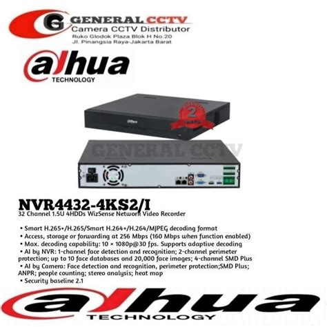 Jual Nvr Dahua 32 Channel Nvr4432 4ks2 I Nvr 32ch Wizsense Di Seller Generalcctv Generalcctv
