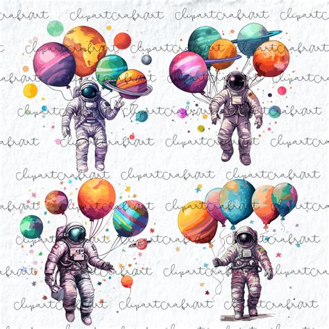 Astronaut Planet Balloons Clipart Planet Space Balloons Clipart