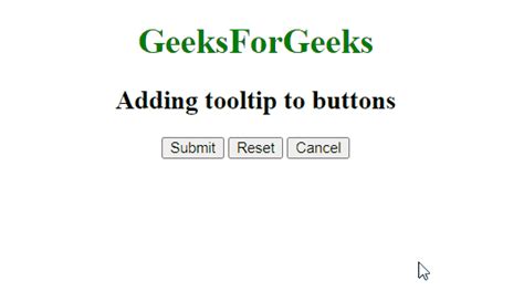 What Is A Tooltip In Html Geeksforgeeks