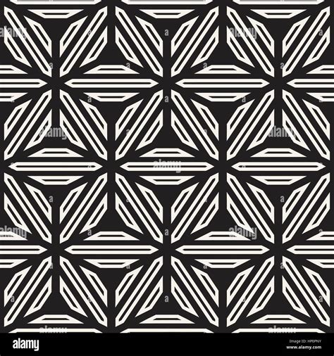Cubic Grid Tiling Endless Stylish Texture Vector Seamless Black And White Pattern Stock Vector
