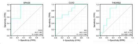 Roc Curve Of The 3 Specifically Expressed Hub Genes In Rheumatoid Download Scientific Diagram