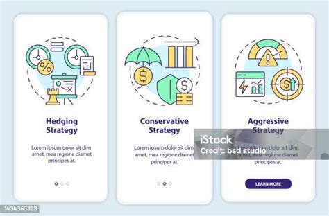 Jenis Strategi Modal Kerja Onboarding Layar Aplikasi Seluler Ilustrasi