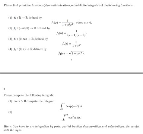 Solved Please Find Primitive Functionsalso Antiderivatives
