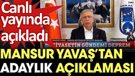 Mansur Yavaş tan adaylık açıklaması
