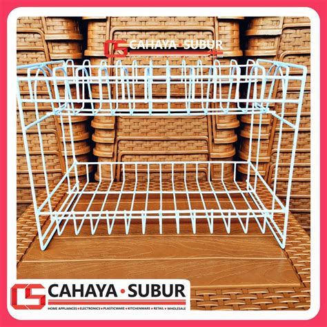 Jual Rak Piring Susun 2 ATLSR Besi Anti Karat Rak Besi Susun Serbaguna