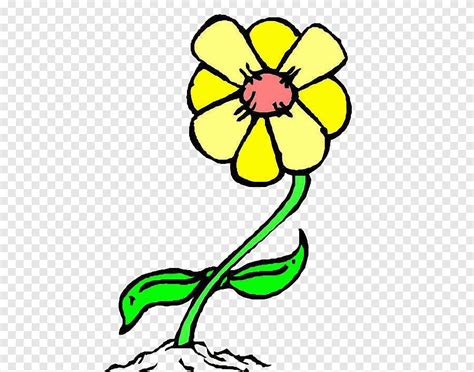 꽃 노란 꽃 디자인 노란 해바라기 그린 손 Png Pngegg