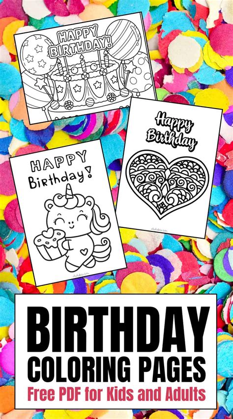 Birthday Coloring Pages Free Printable 2025