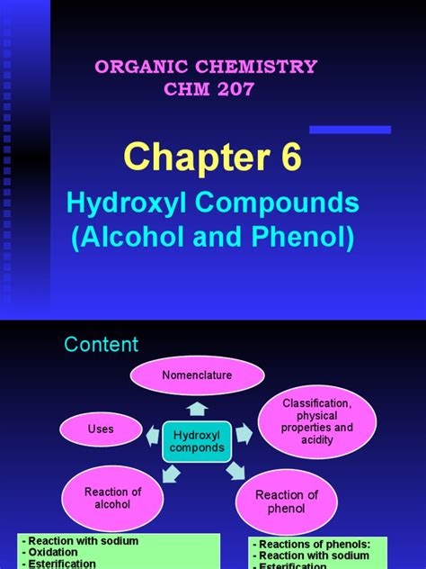 Chapter 6 Hydroxyl Compounds Pdf Alcohol Ester