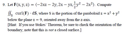 Solved 9 Let F X Y Z 2xz 2y 2x Yz ży2 2x2