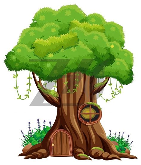 دانلود وکتور درخت سبک کارتونی دانلود رایگان فایل لایه باز، Psd، وکتور