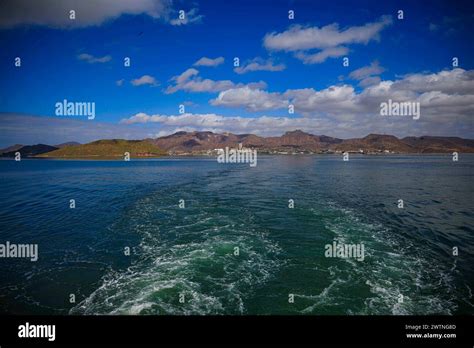 Wake In The Sea Behind Large Ship Prop Wash Of A Tanker Underway In