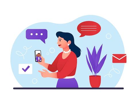 커뮤니케이션의 개념 프리미엄 벡터