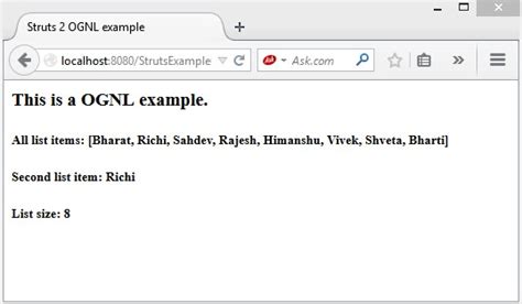 Ognl In Struts 2 Example