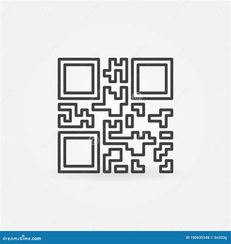 Vector QR Code Icon Or Symbol In Line Style Stock Vector Illustration Of Matrix Digital